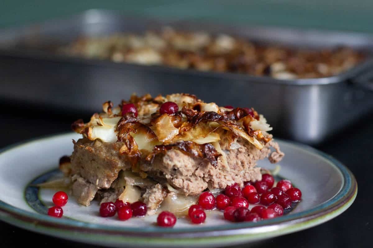 Caramelized Cabbage Meatloaf - Swedish Kålpudding - Wild Nordic Kitchen